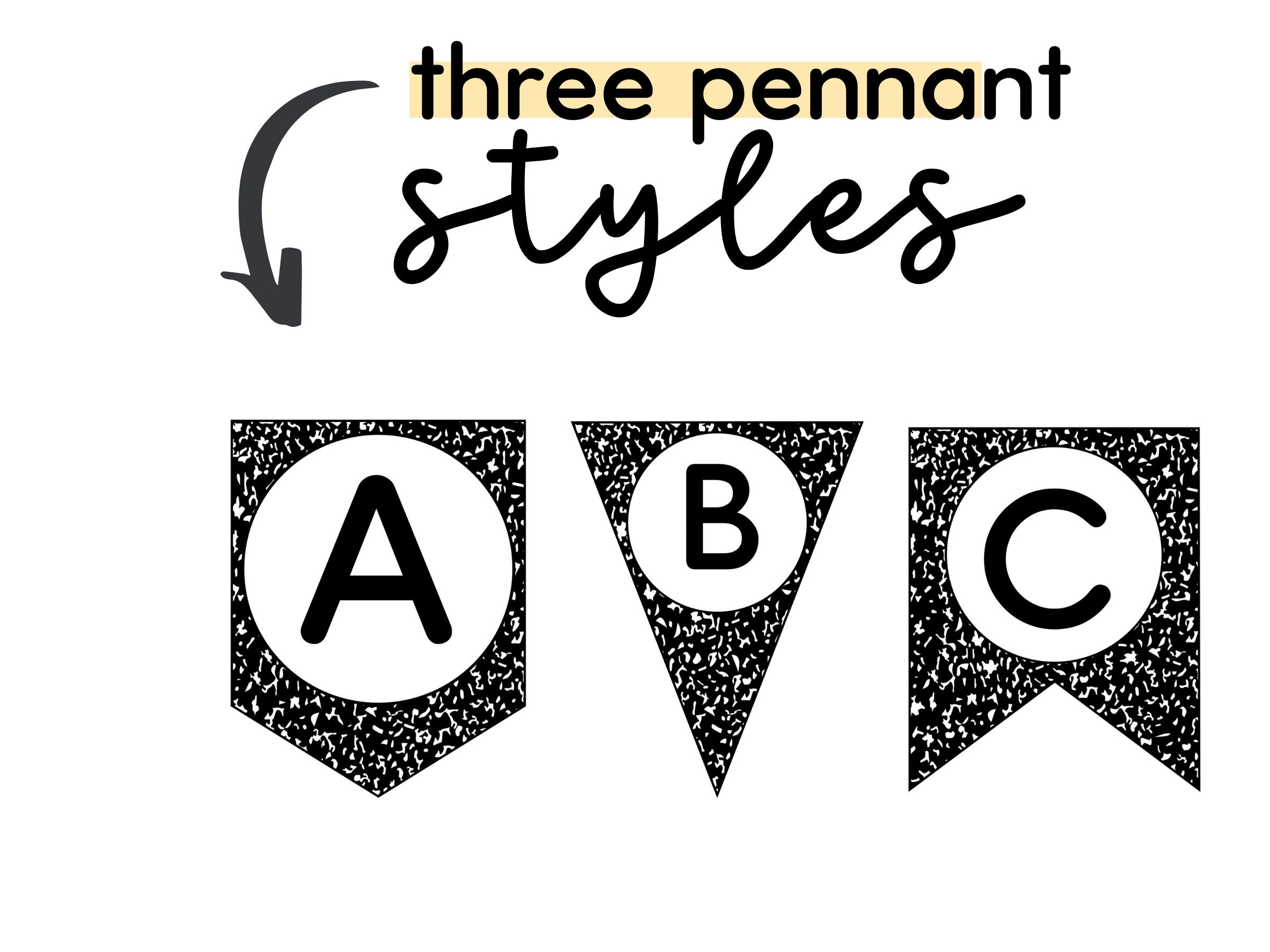 Composition Notebook Decor Editable Banner, Customizable Bunting and ...