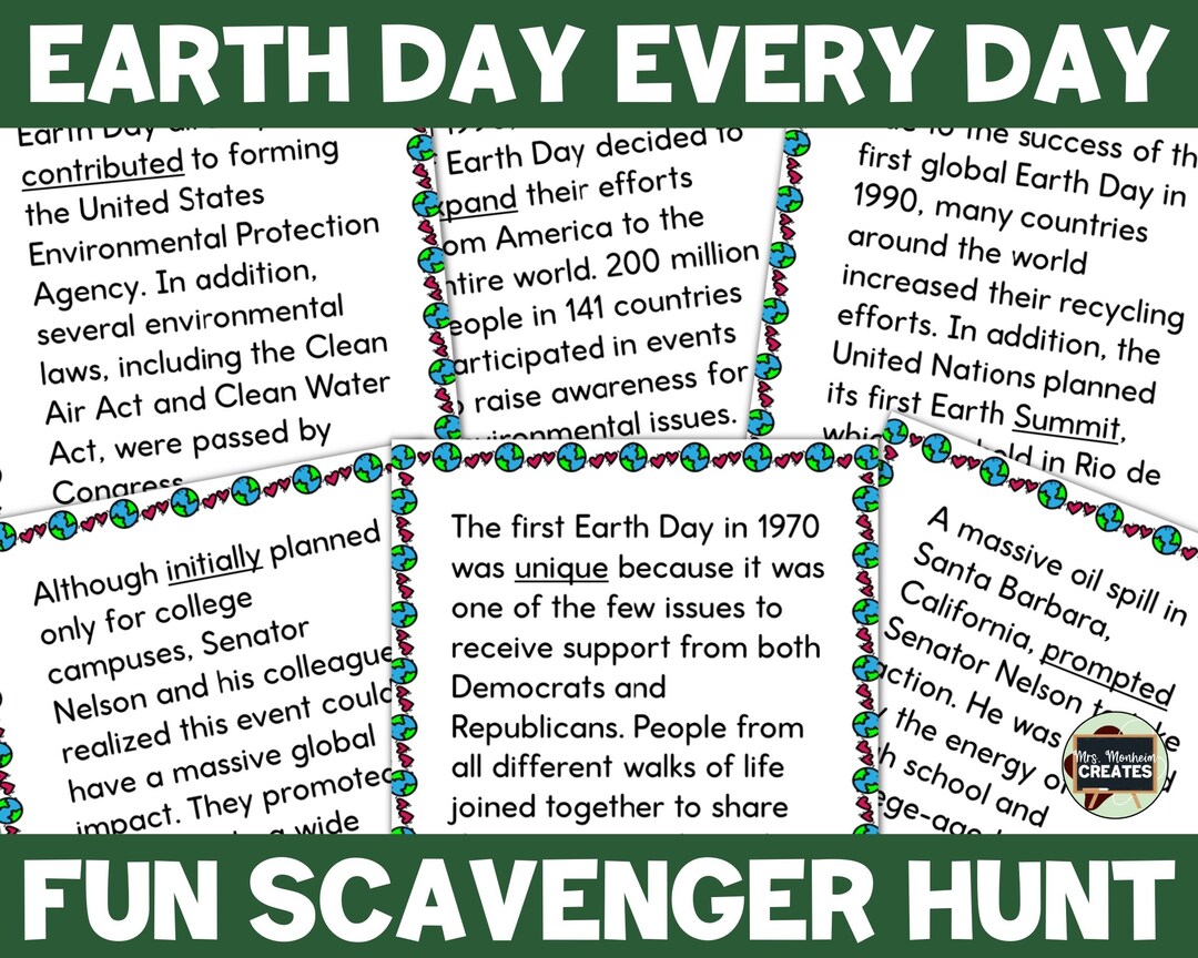 Earth Day Scavenger Hunt | Fun Facts | Classroom Activity | Homeschool ...