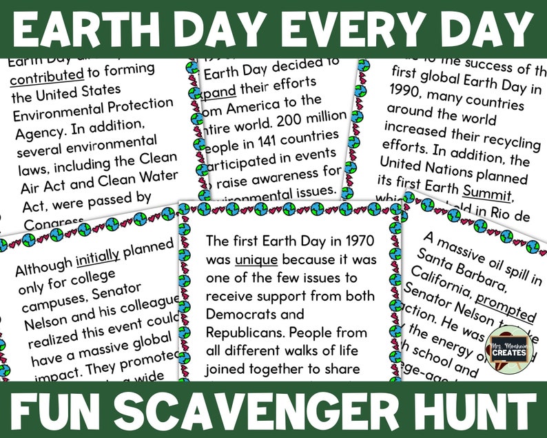 Earth Day Scavenger Hunt | Fun Facts | Classroom Activity | Homeschool ...