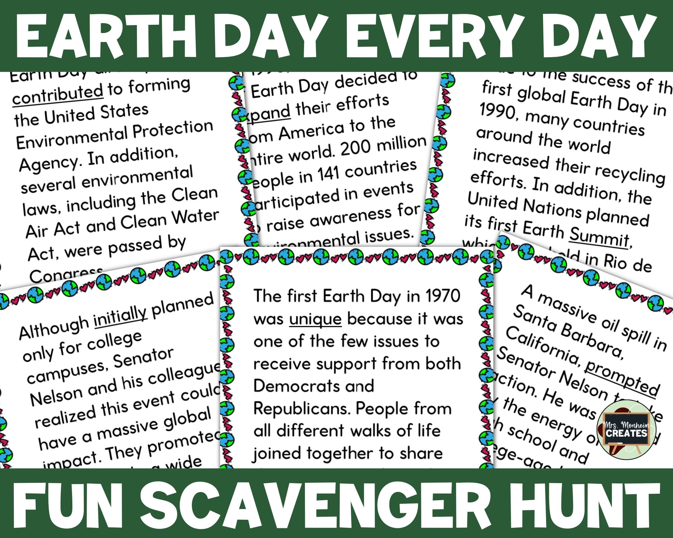 Earth Day Scavenger Hunt | Fun Facts | Classroom Activity | Homeschool ...