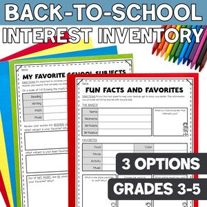 Student Survey Questionnaire for Back to School, Get to Know You ...