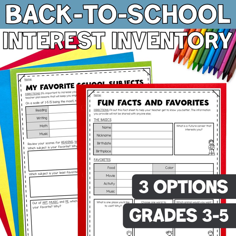 Student Survey Questionnaire for Back to School, Get to Know You ...