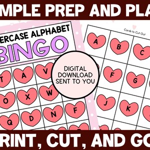 Uppercase Alphabet Bingo | Valentine Bingo | Valentine Alphabet Bingo ...