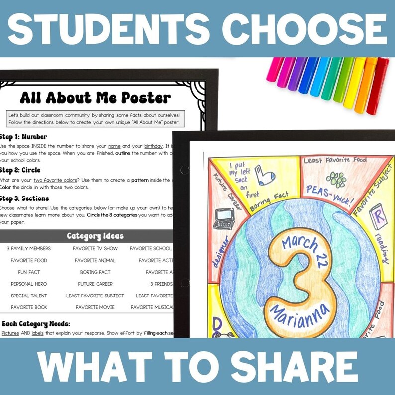 All About Me Poster, Printable First Week of School Activity, No Prep ...