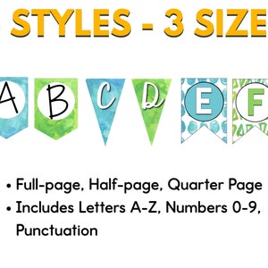 Editable Watercolor Banner, Customizable Bunting and Flags, Mix and ...