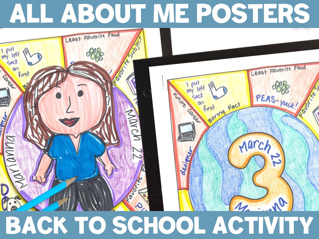 All About Me Poster, Printable First Week of School Activity, No Prep ...