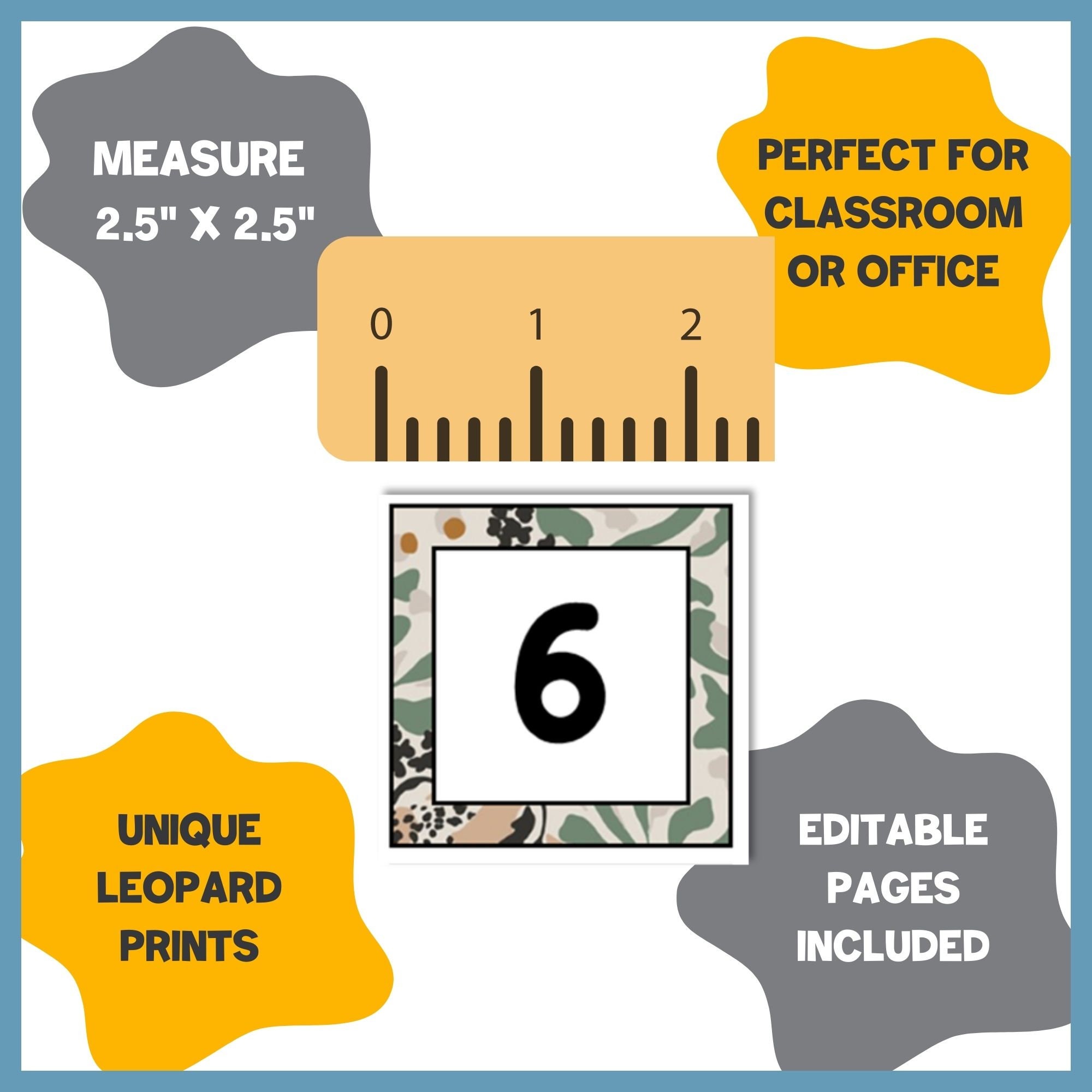Elegant Leopard Number Labels, Classroom Decor, Class Organization ...
