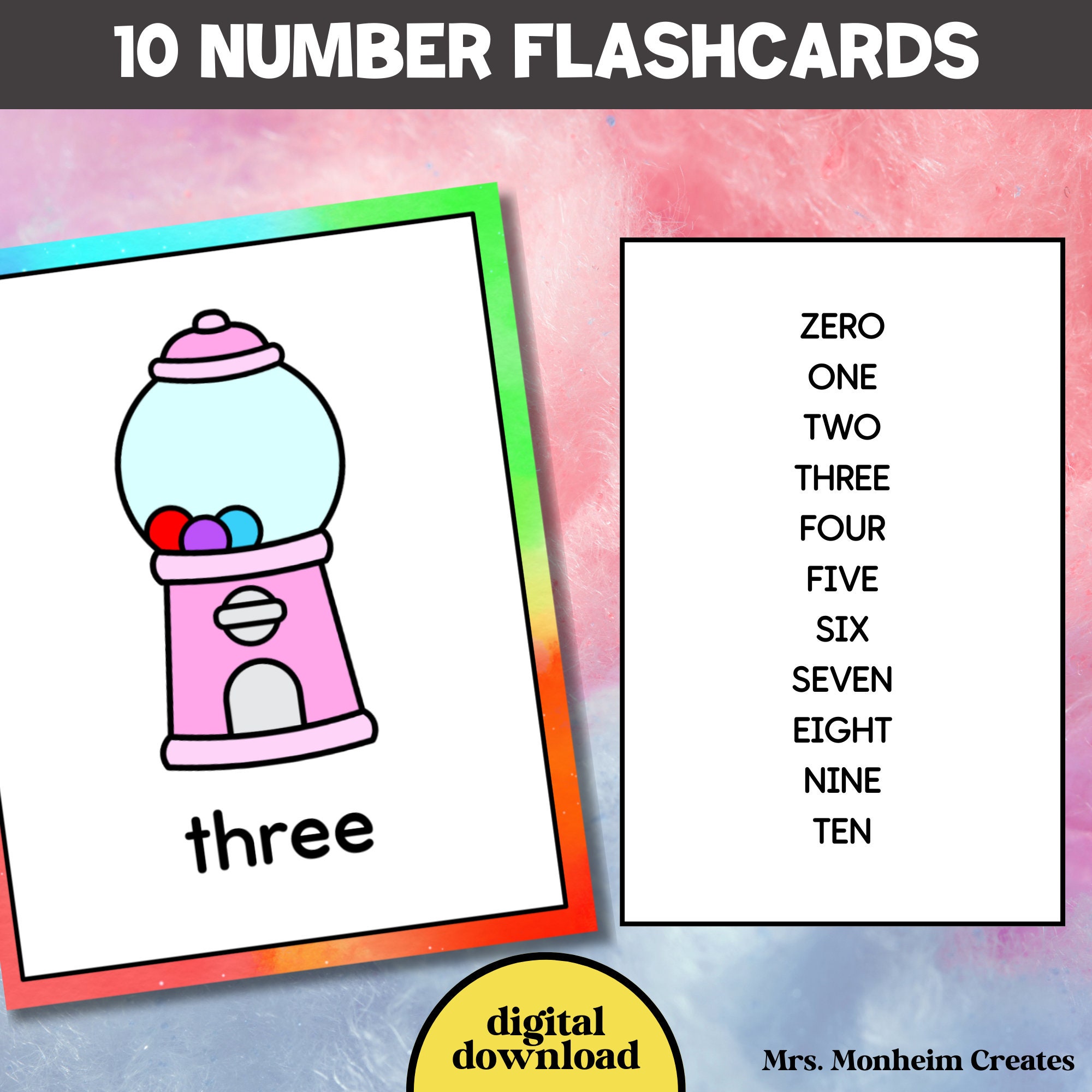 Gumball Theme Number Flashcards, Educational Resource for Teachers ...