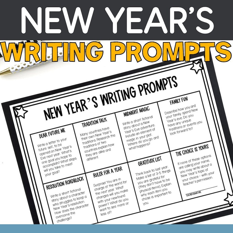 New Years 2024 Writing Prompt Choice Board, Great Activity for ...