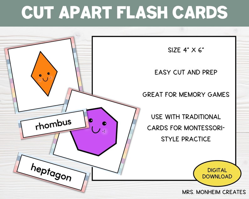 Geometric Shapes Flash Cards | Printable Flash Cards | Montessori ...