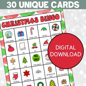 Christmas BINGO Printable Activity for Students, Families, or Seniors ...