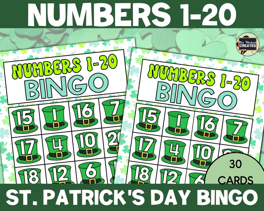 Numbers 1-20 Bingo | St. Patrick's Day Math Practice Activity ...