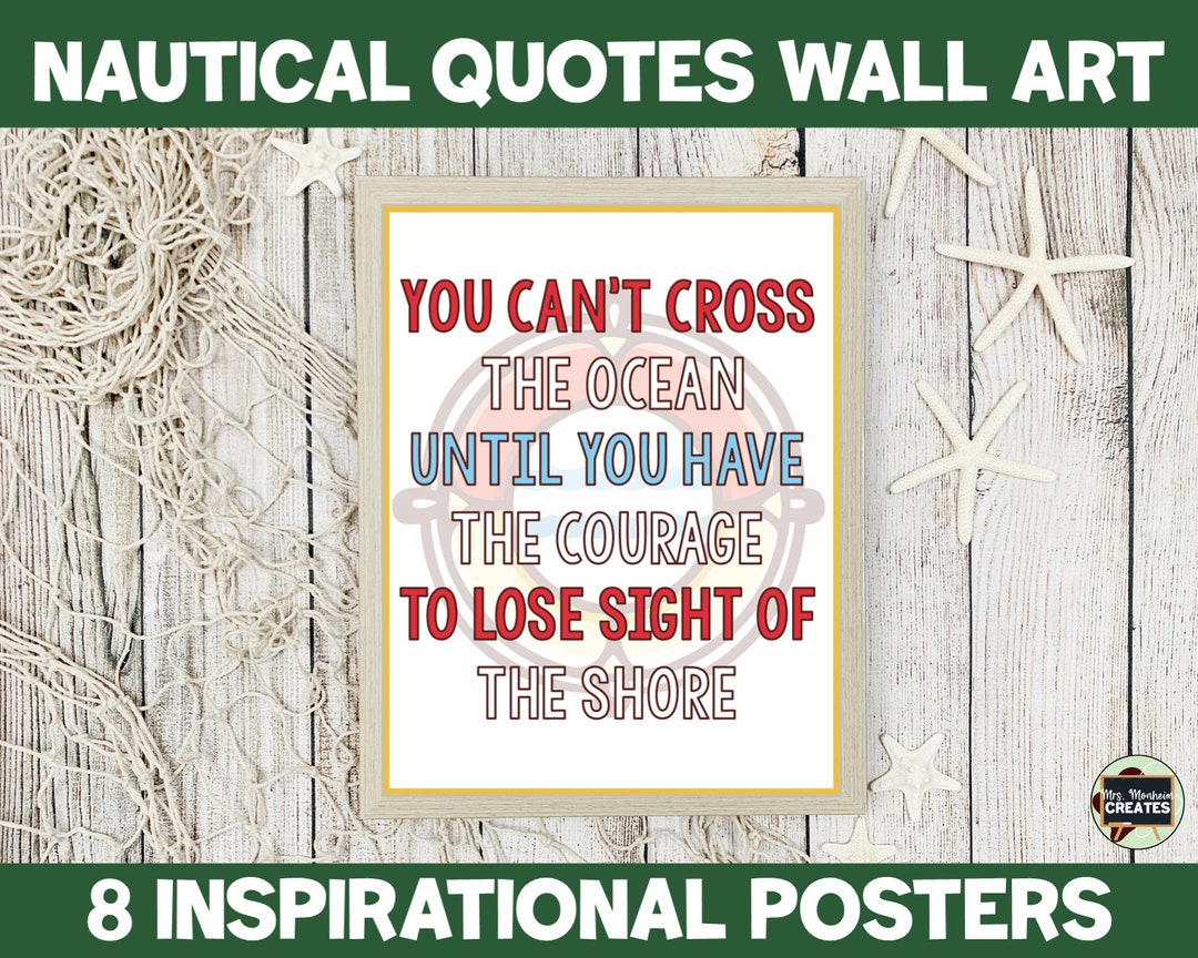 Nautical Quotes Wall Art | Growth Mindset Posters | Class Decor ...