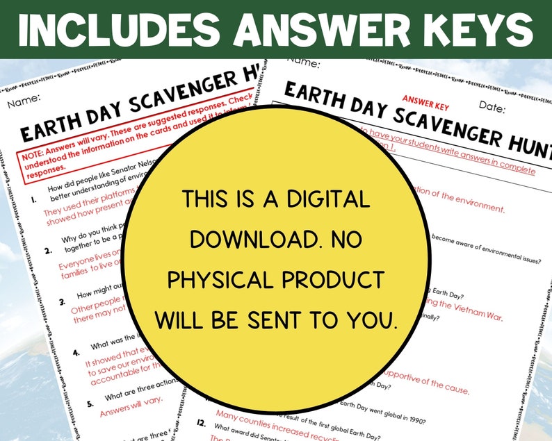 Earth Day Scavenger Hunt | Fun Facts | Classroom Activity | Homeschool ...