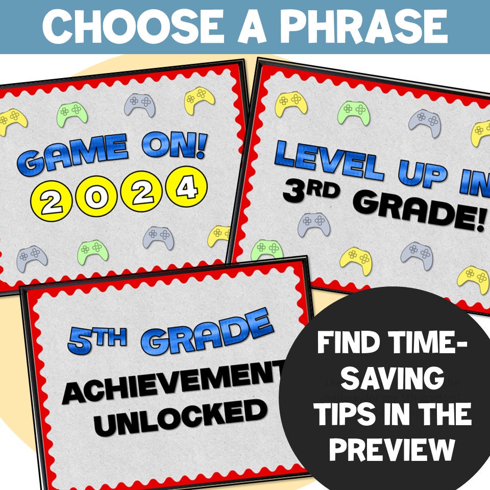 Video Game Bulletin Board, 3 Phrases and Activities for Gamers, Simple ...