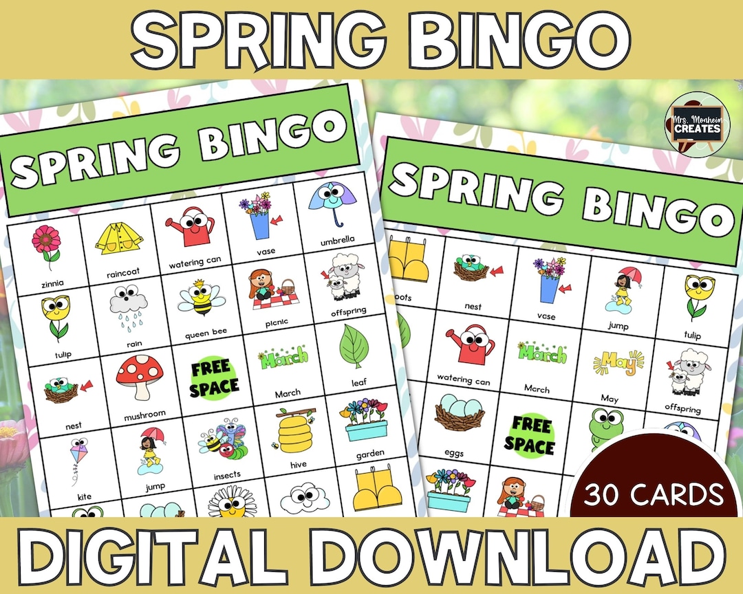 SPRING Bingo | Fun Spring Printable | Bingo Game for Kids | Printable ...