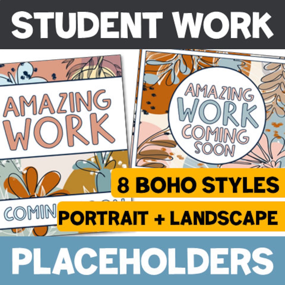 Amazing Work Coming Soon Student Work Placeholder for Bulletin Boards ...