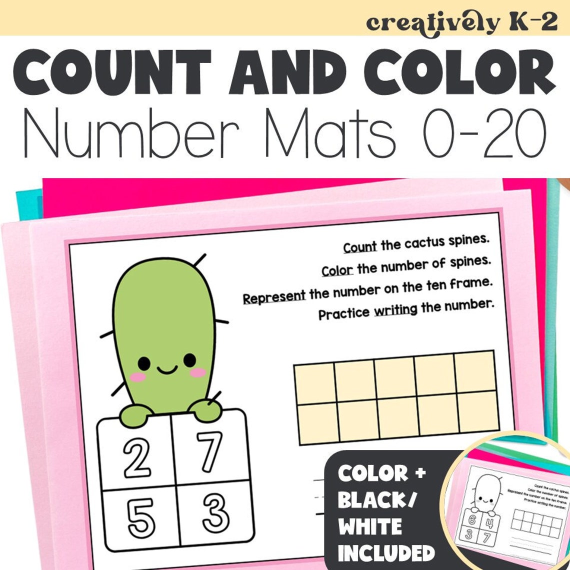 Numbers 0-20 Counting Mats, One-to-one Correspondence, Kindergarten ...