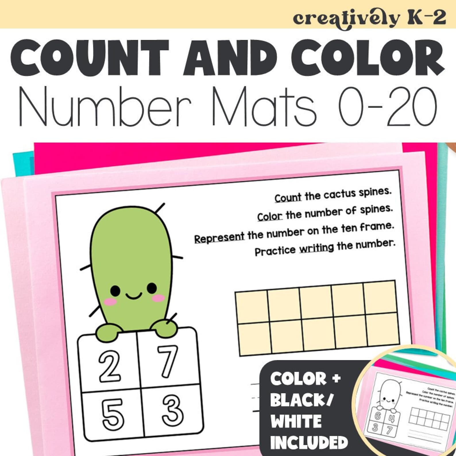 Numbers 0-20 Counting Mats, One-to-one Correspondence, Kindergarten ...