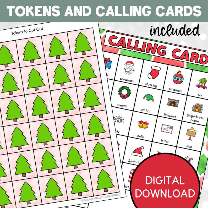 Christmas BINGO Printable Activity for Students, Families, or Seniors ...