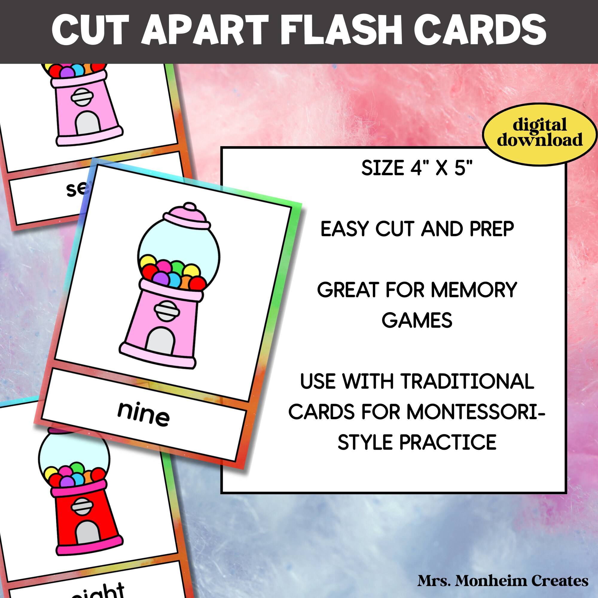 Gumball Theme Number Flashcards, Educational Resource for Teachers ...