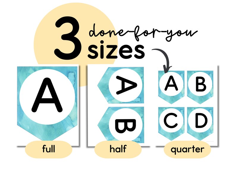 Editable Watercolor Banner, Customizable Bunting and Flags, Mix and ...