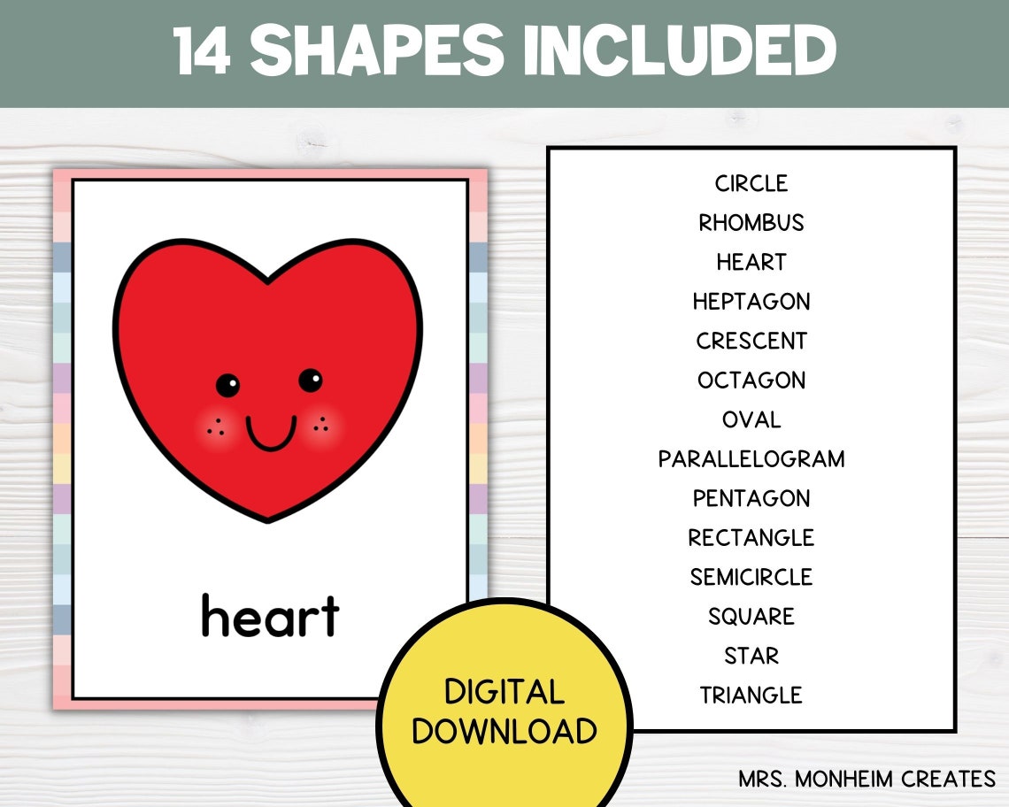 Geometric Shapes Flash Cards Printable Flash Cards Montessori Preschool ...