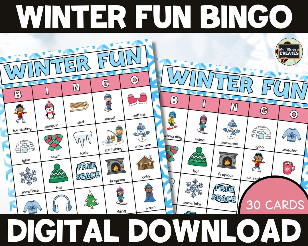 WINTER BINGO | Winter Fun Bingo | Winter Bingo Classroom | Downloadable ...