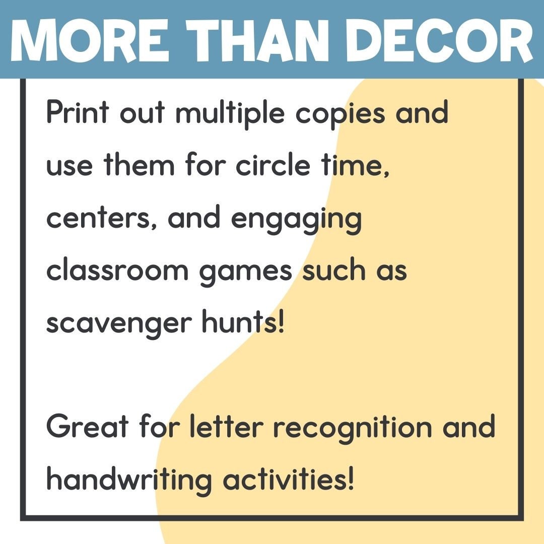 Alphabet Posters, Primary Classroom Decor, Kindergarten Letter ...