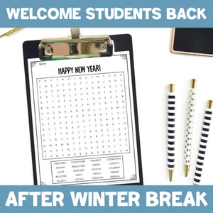 HAPPY NEW YEAR Word Search, Fun No Prep Activity for Classrooms ...