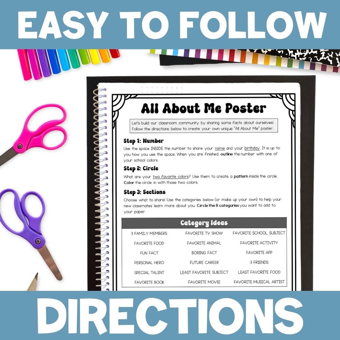 All About Me Poster, Printable First Week of School Activity, No Prep ...