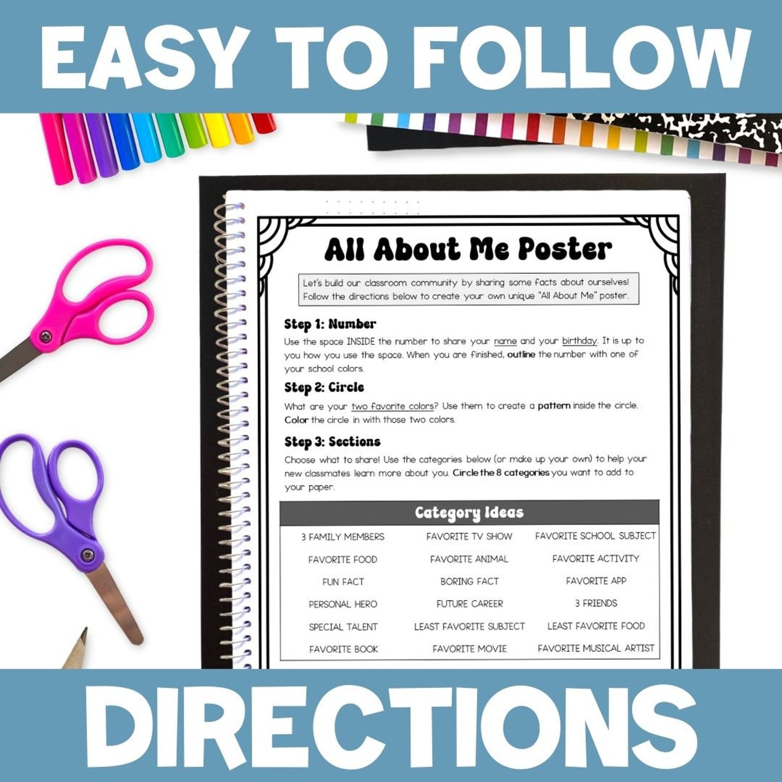 All About Me Poster, Printable First Week of School Activity, No Prep ...