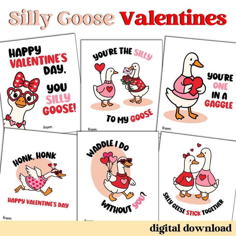 Goose Valentines Day Tag - Etsy