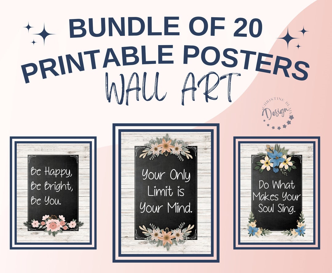 Bundle of 20 Mix and Match Printable Posters Wall Art - Etsy