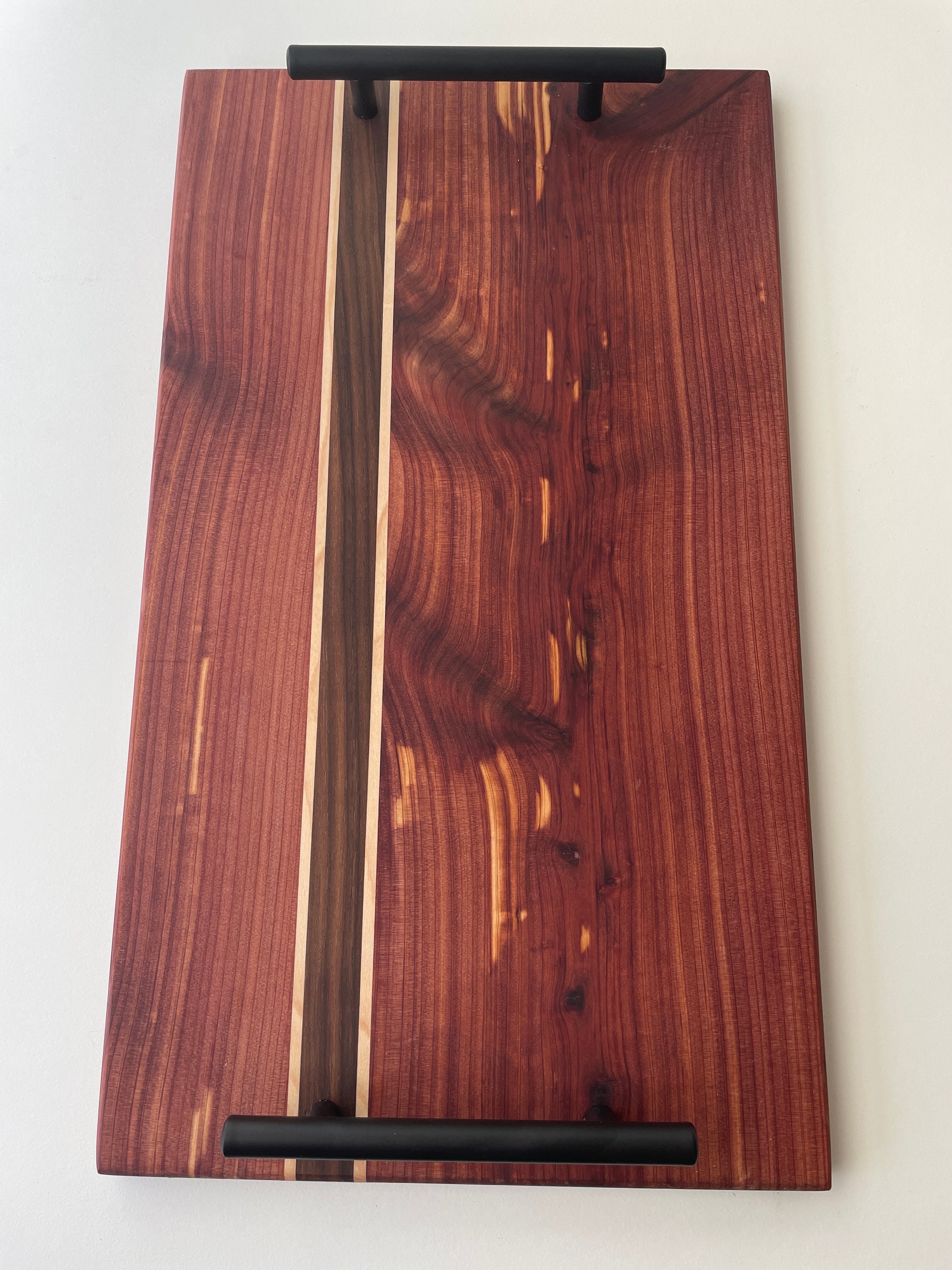 Red Cedar Serving Tray With Handles Walnut Cedar Serving Board - Etsy