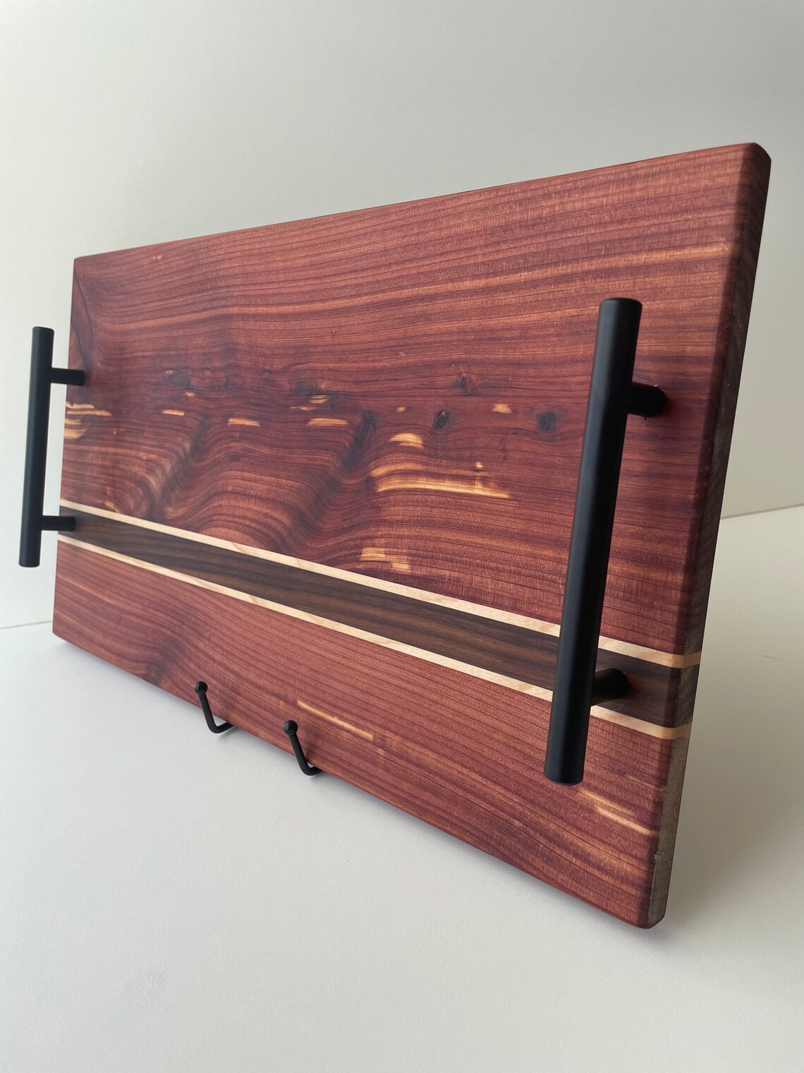 Red Cedar Serving Tray With Handles Walnut Cedar Serving Board - Etsy