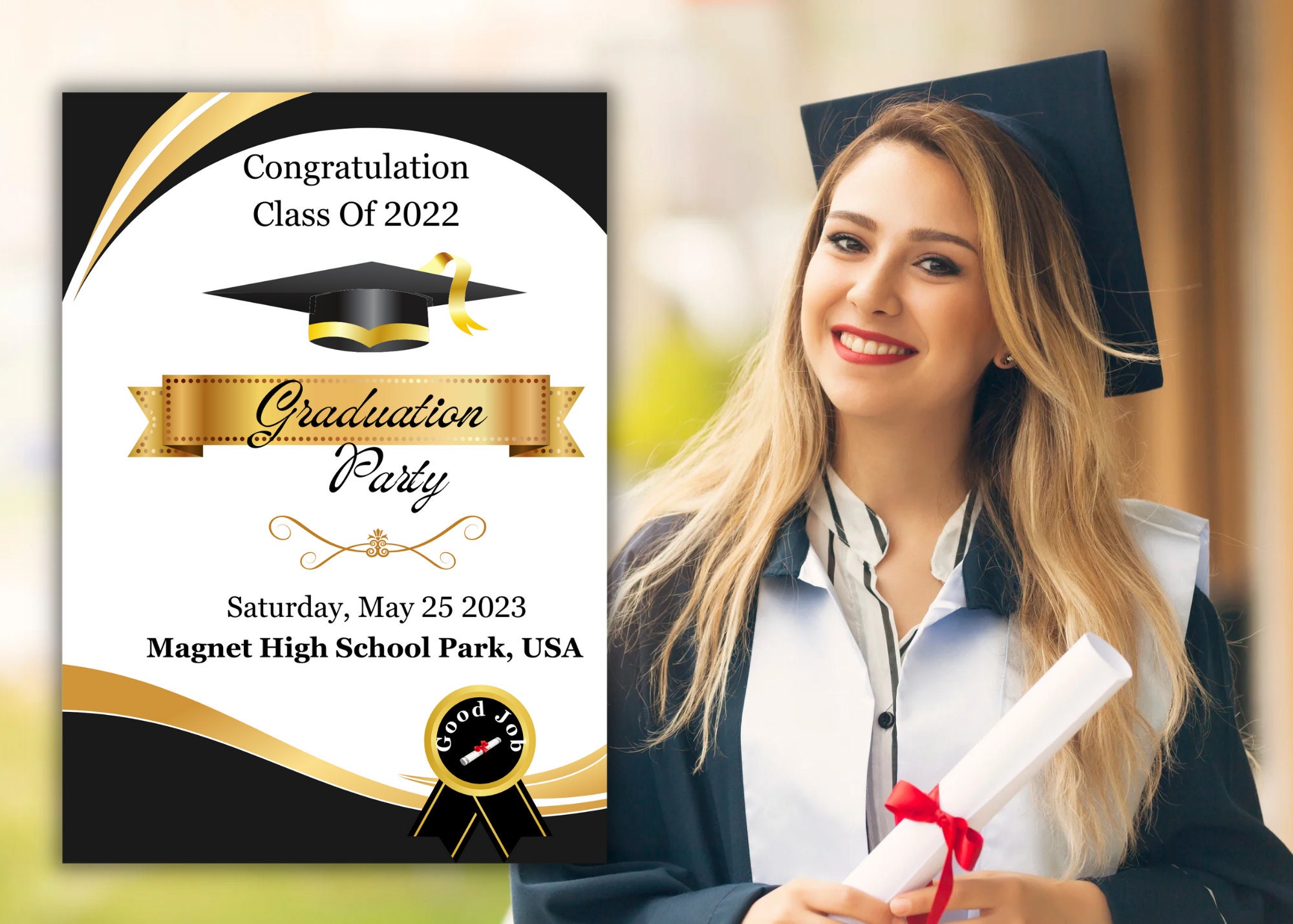 Graduation Invite 2023 Template, Graduation Party Invitation Template ...
