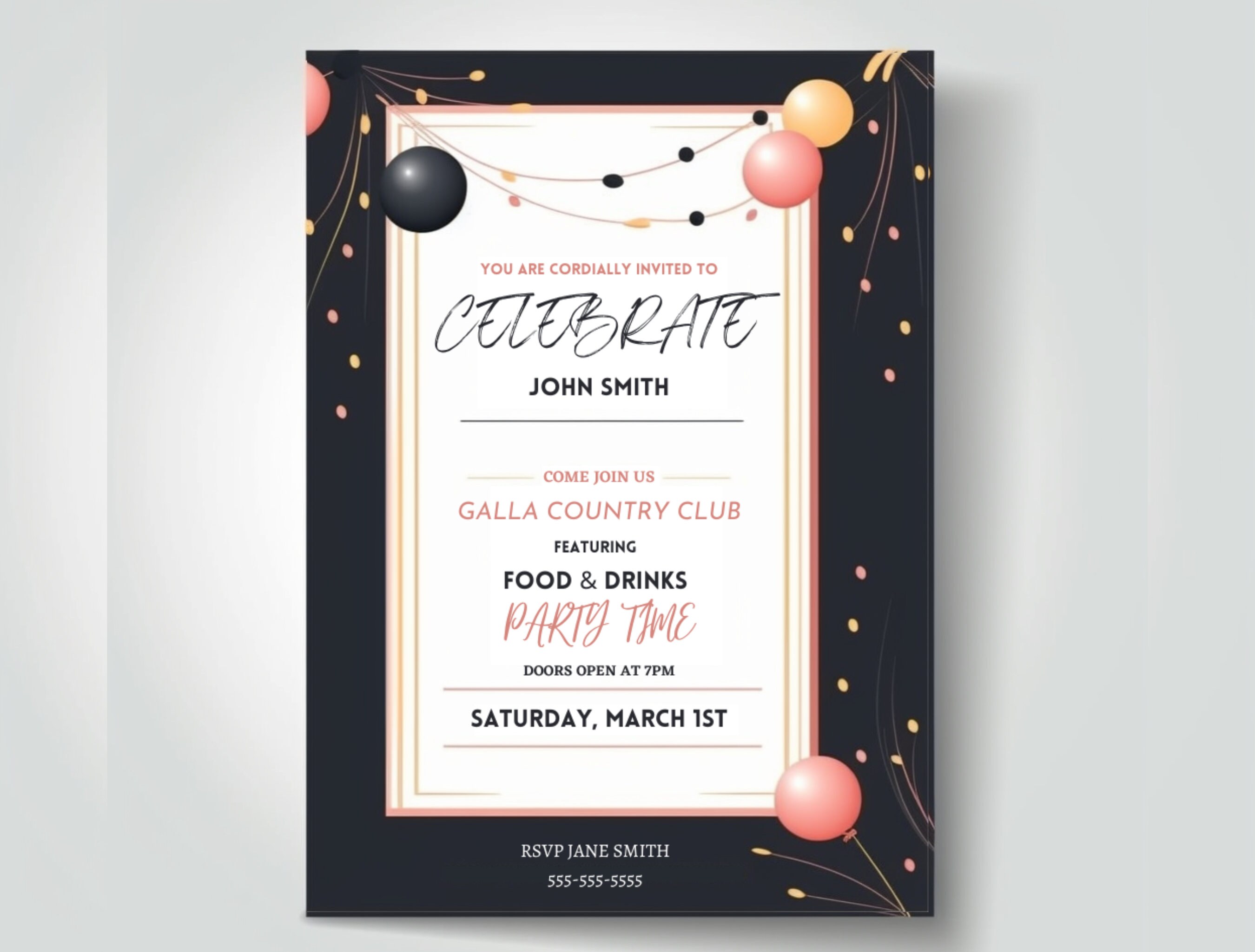 Special Event Invitation, Text Invitation Canva, Special Event ...