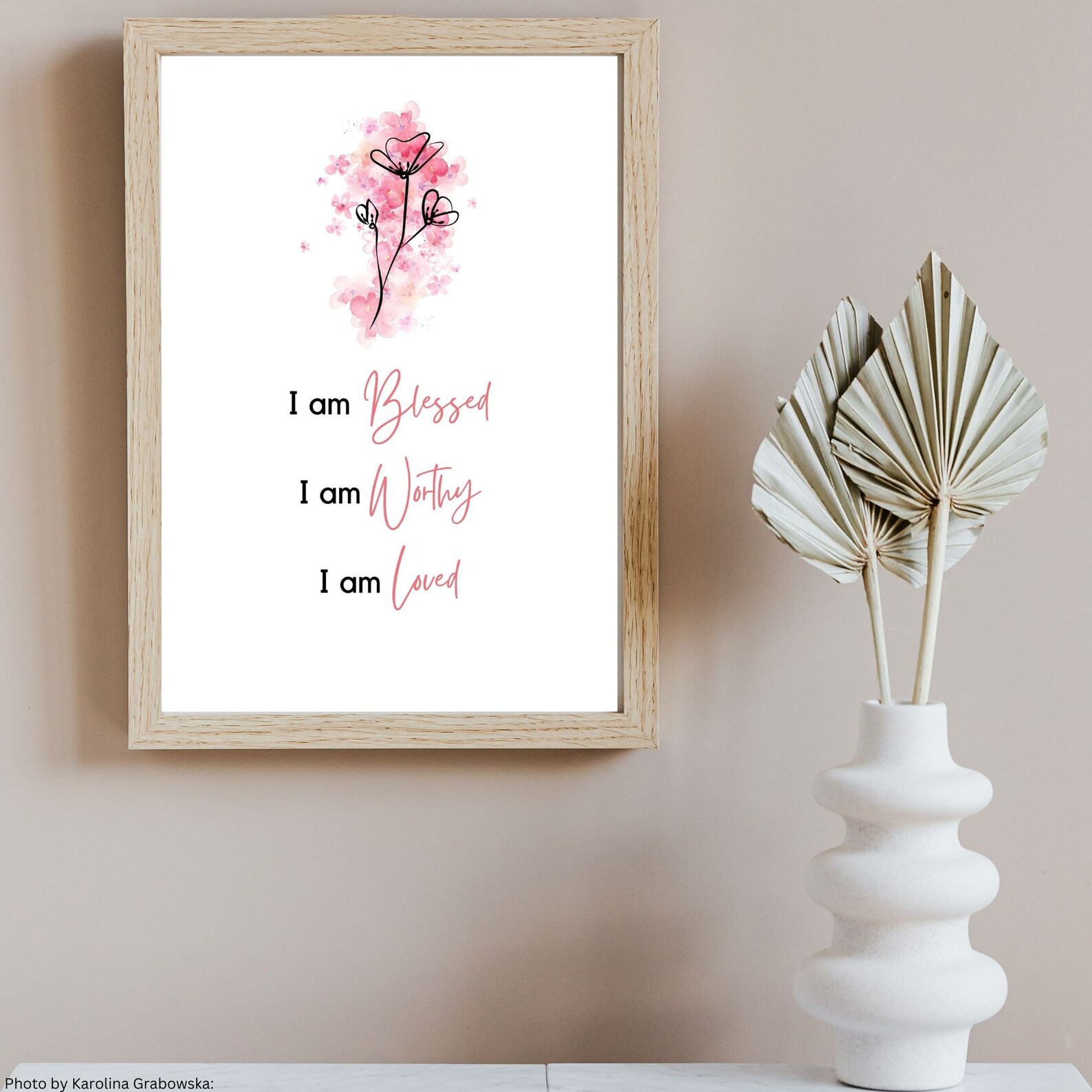 Printable Positive Affirmation Wall Art Set of 3 | I Am Blessed I Am ...