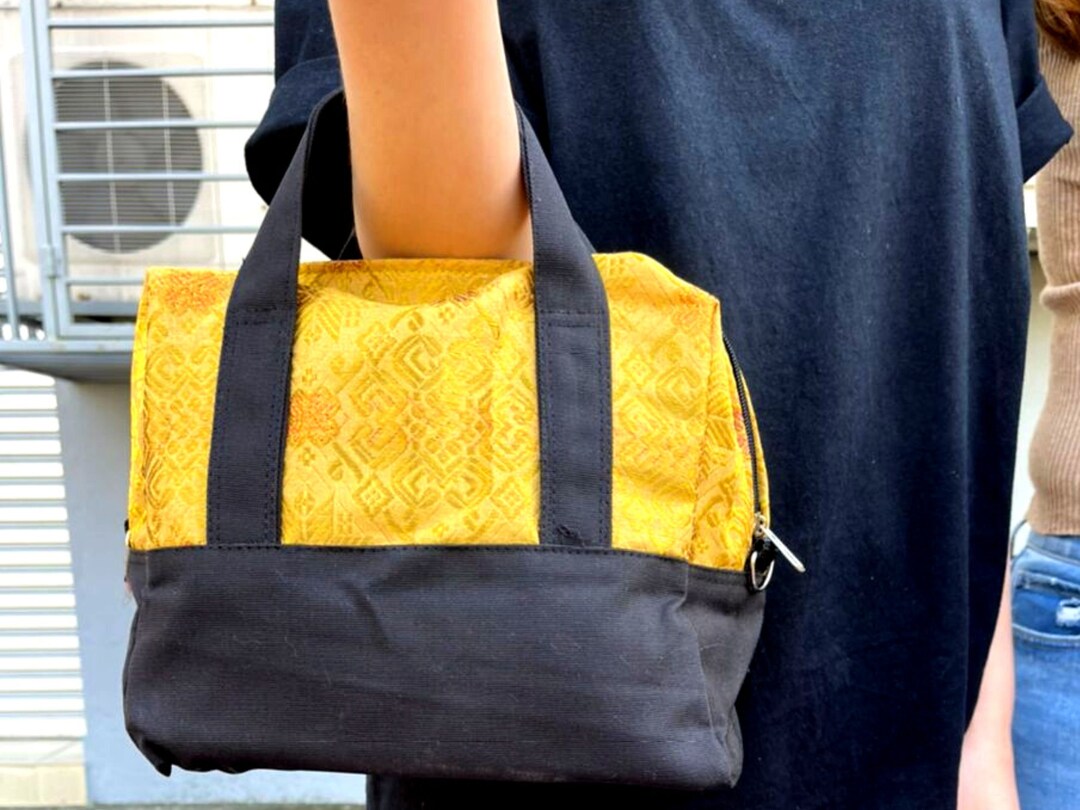 Batik Songket Handbag With Adjustable and Detachable Strap - Black/gold ...