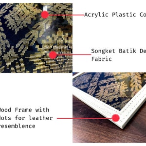 Traditional Songket Batik Art Design With Wood Frame for Home - Etsy