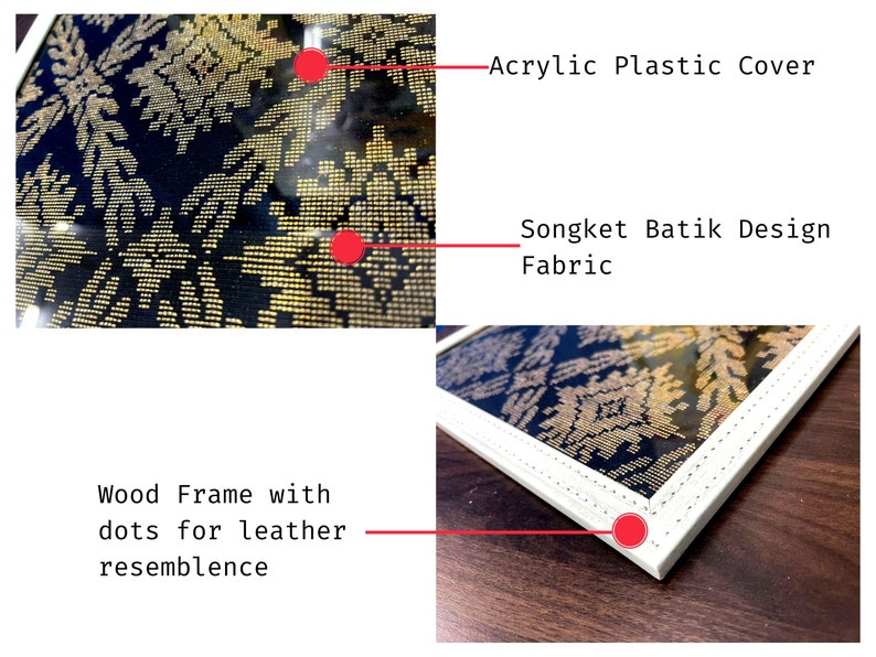 Traditional Songket Batik Art Design With Wood Frame for Home - Etsy