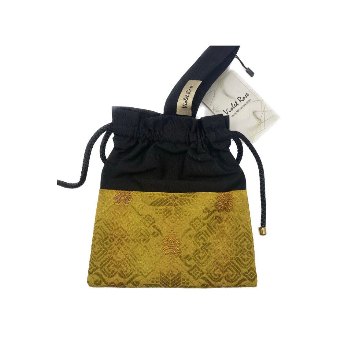 Batik Songket Hand Pouch Bag Black/gold Color - Etsy