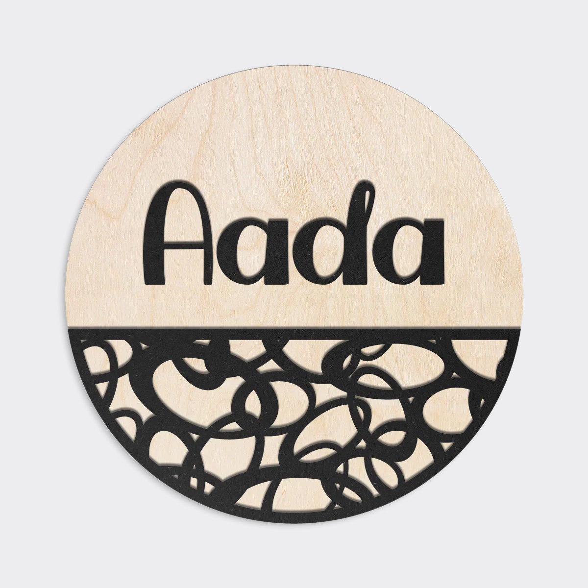 Custom Wooden Circle Name Sign 2 Layer Water Theme Name Plate ...