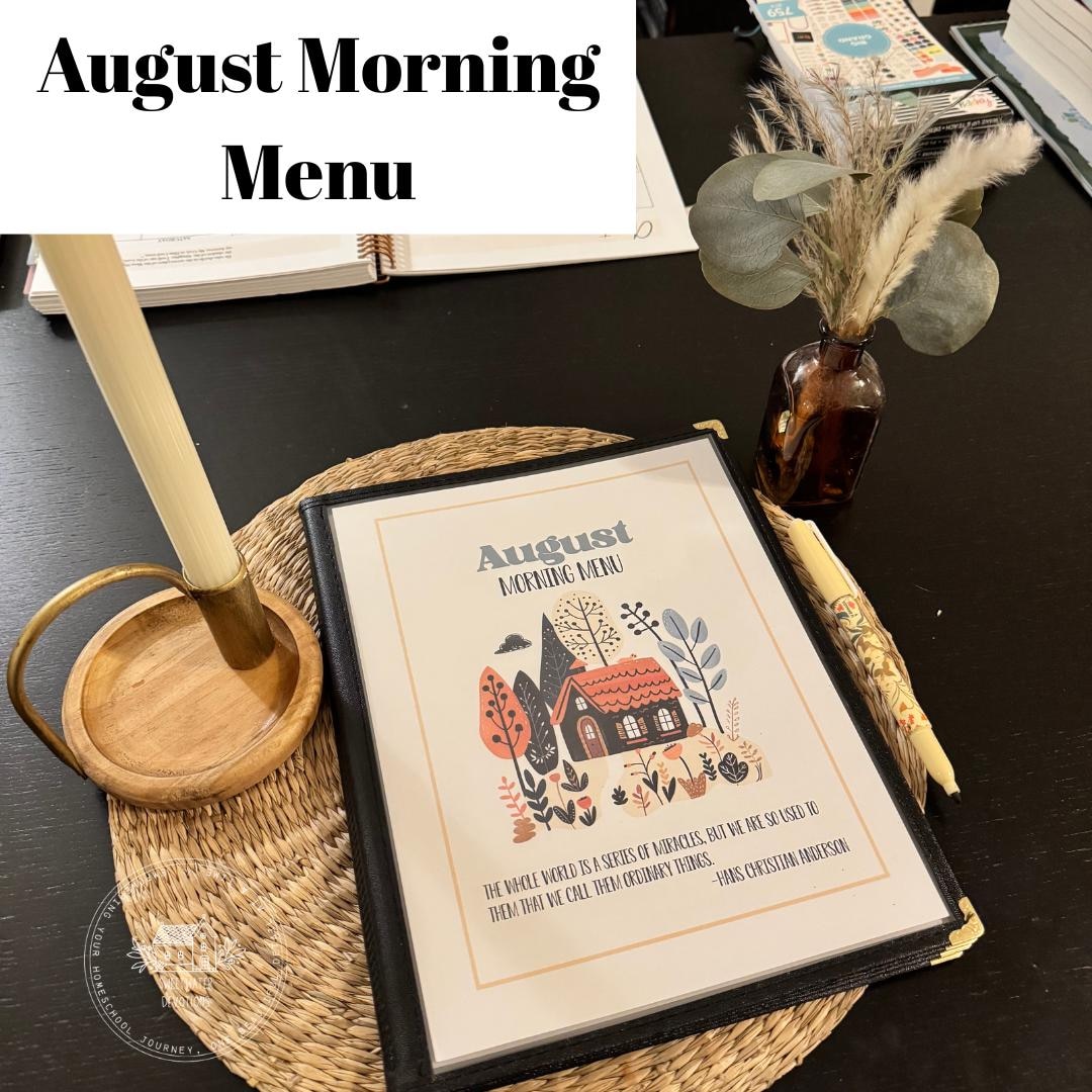 August Morning Menu, Charlotte Mason Inspired, Homeschool Printable ...