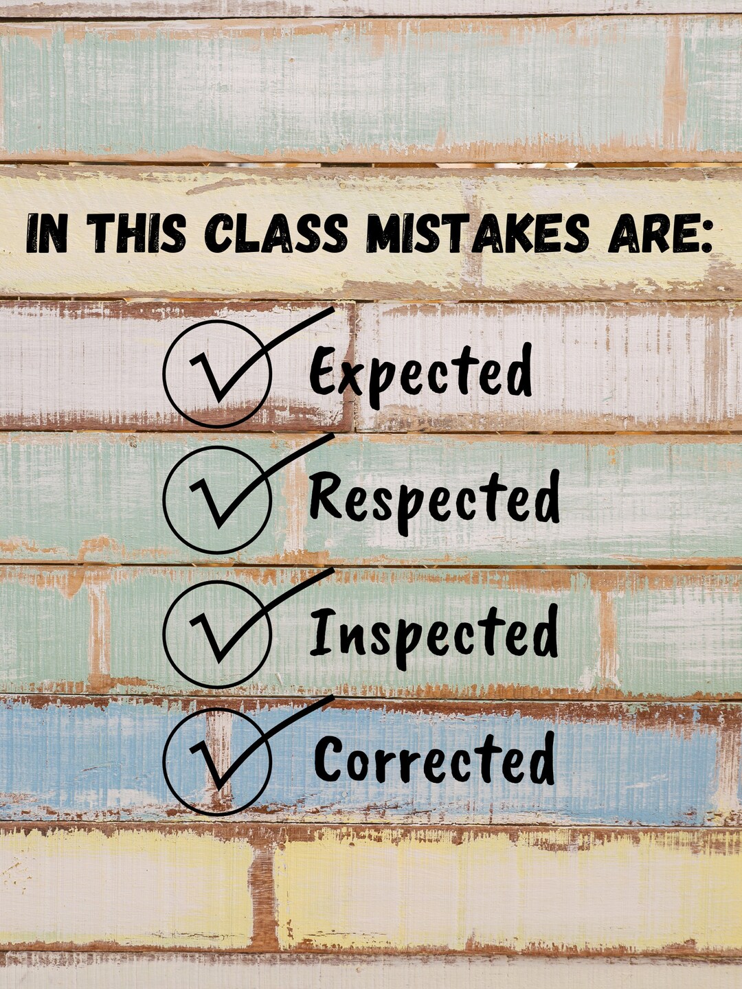 Classroom Poster, Printable Digital Download, Classroom Decor, Mistakes ...