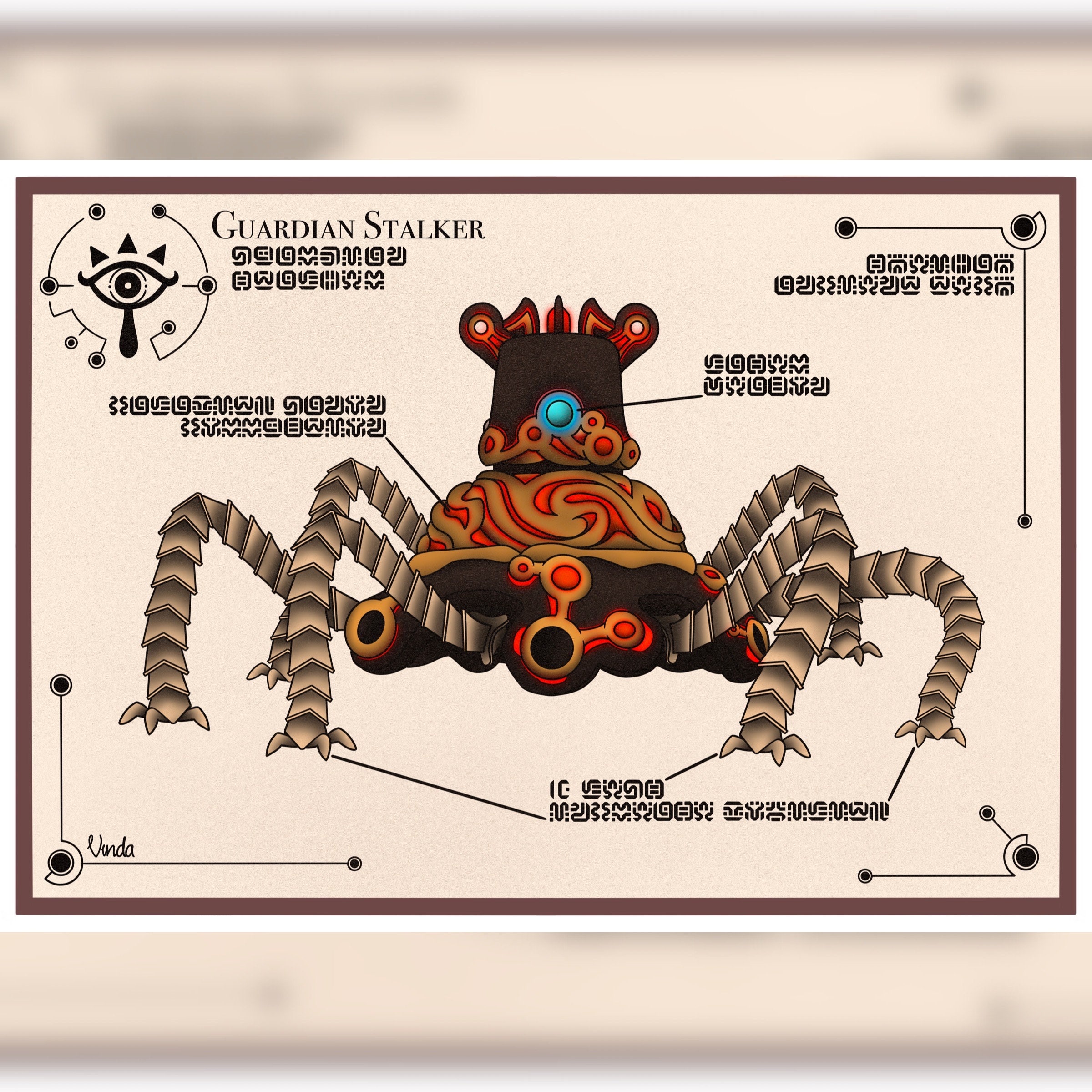 Zelda BOTW Guardian Stalker Encyclopedia Style Art Print - Etsy