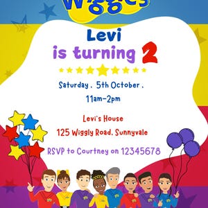 The Wiggles Birthday Invitation, Digital, Printable, Wiggles, Editable ...