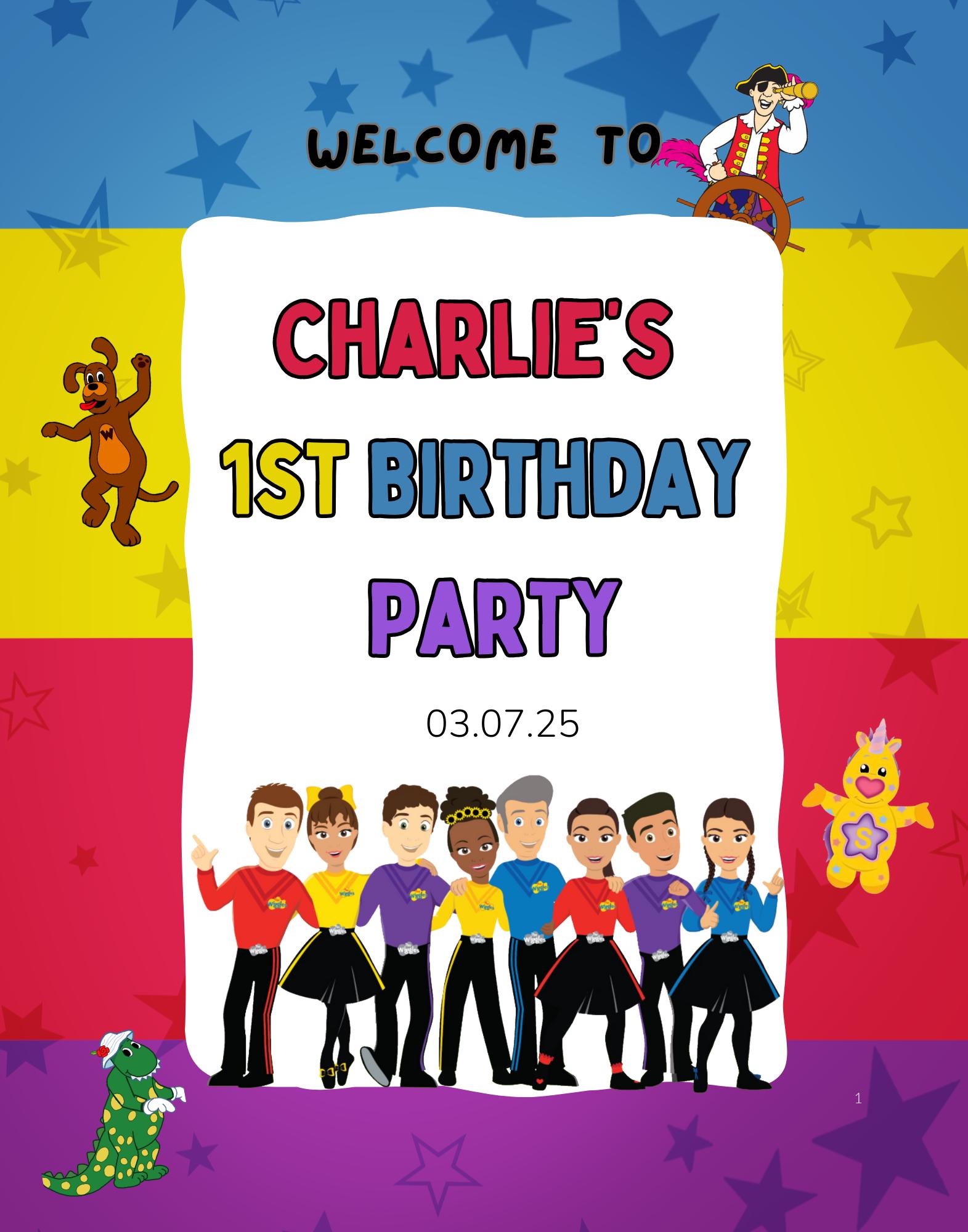 Editable Wiggles Party Decor, Wiggles Party, Birthday, Digital ...