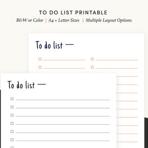To Do List Printable Template | Productivity + Task Management | Easy ...